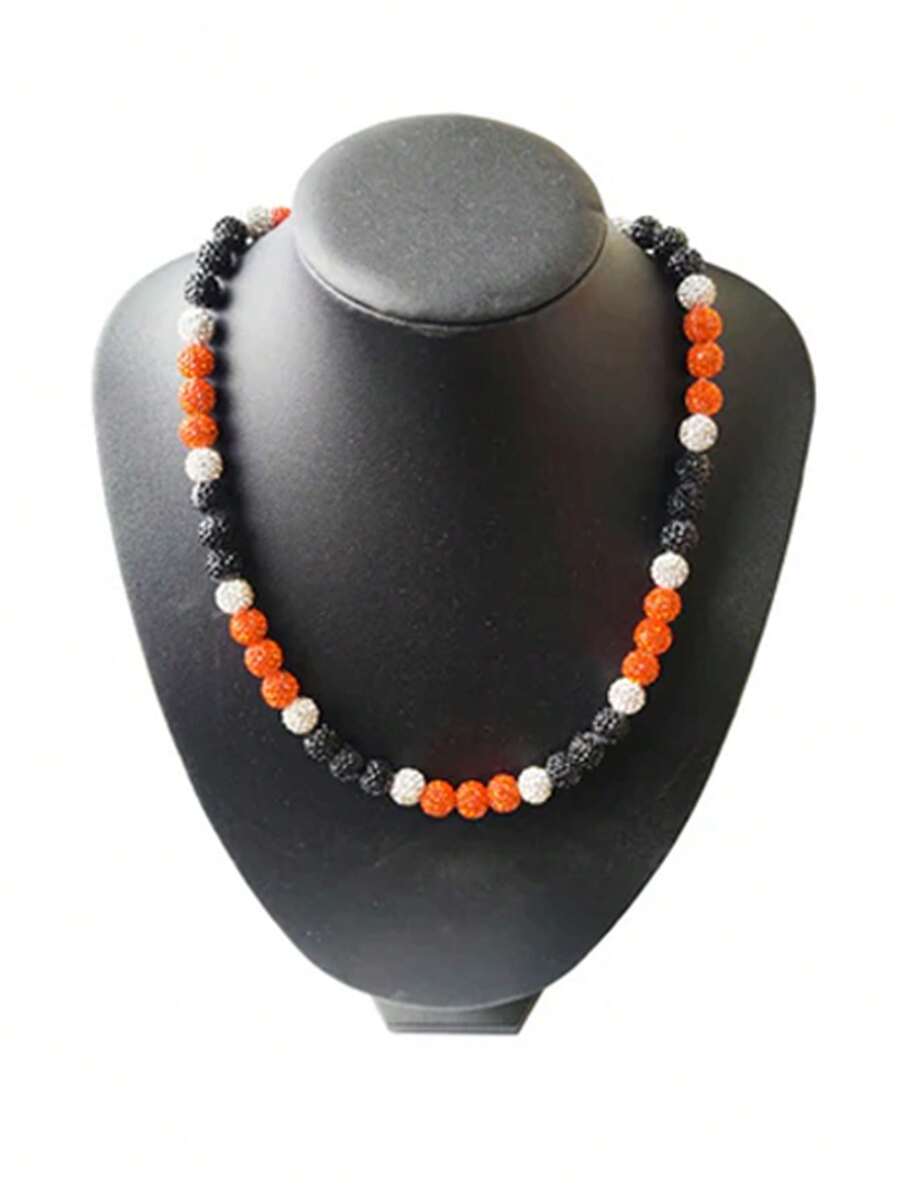 1pc Baseball Bead Necklace For Boys Pollyanna Rhinestone Necklace ...