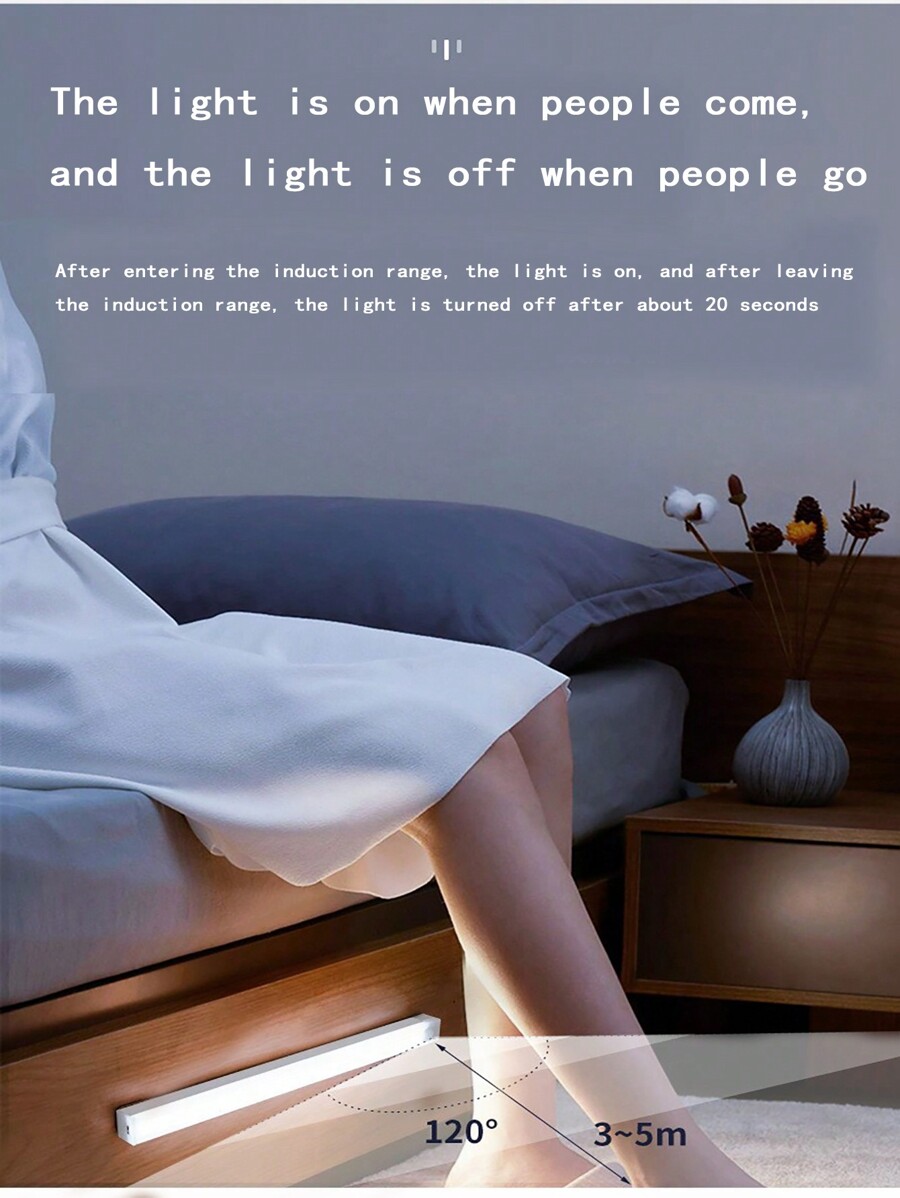 1pc Under Cabinet Light, Wireless Motion Sensor LED Light Bar, LED Long ...