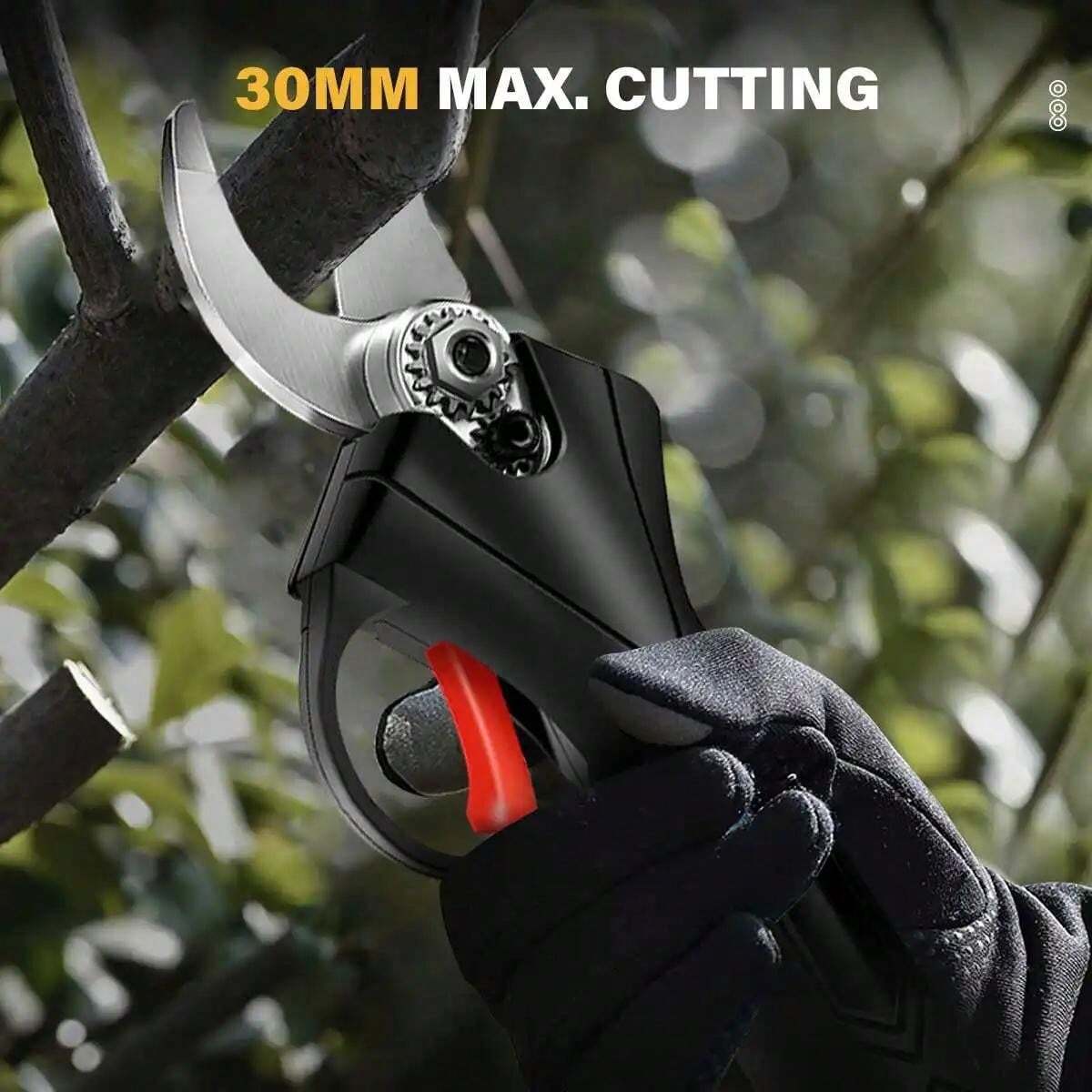 LYUWO 18V 30mm Cordless Electric Pruner Pruning Shears Efficient Fruit ...