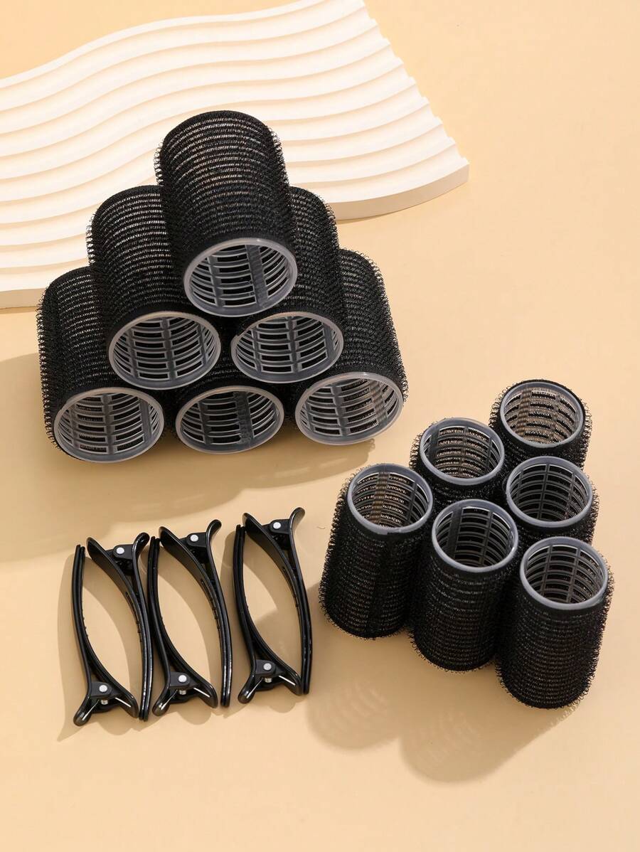 18pcs/Set Large Size Hair Rollers With Clips, Self-Gripping Curler ...