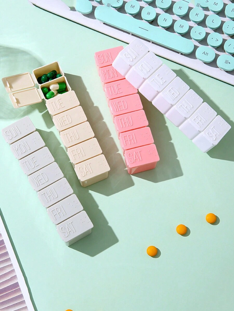 1/3pcs 7 Grids Portable Mini Medicine Storage Box Compartment Portable ...