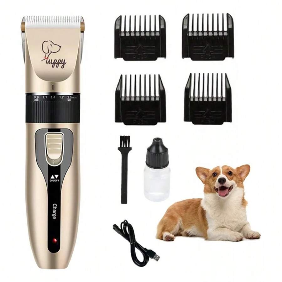 Electric Dog Hair Clipper Grooming Kit, Cordless USB Rechargeable Pet ...