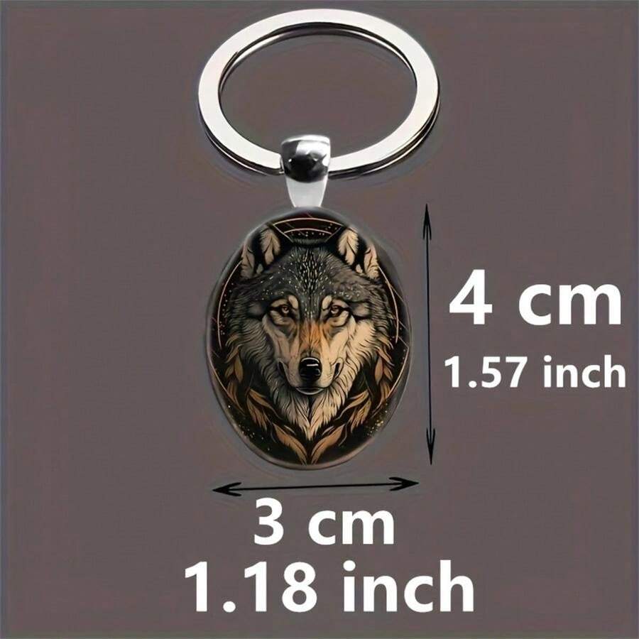 1 szt. / 2 szt. Moda Biżuteria zrób to sam Wilk Wzór Owalny szklany ...