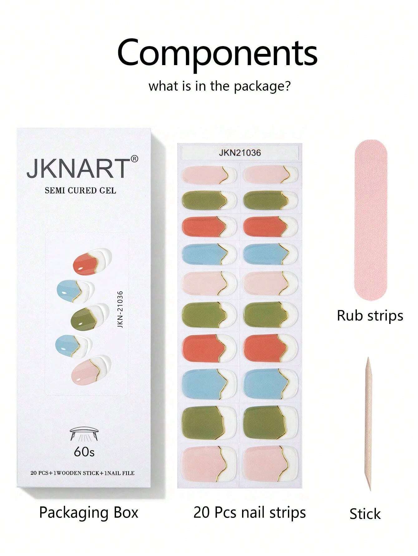 20pcs Half-Cured Nail Polish Wraps With UV Gel, For Professional Nail ...