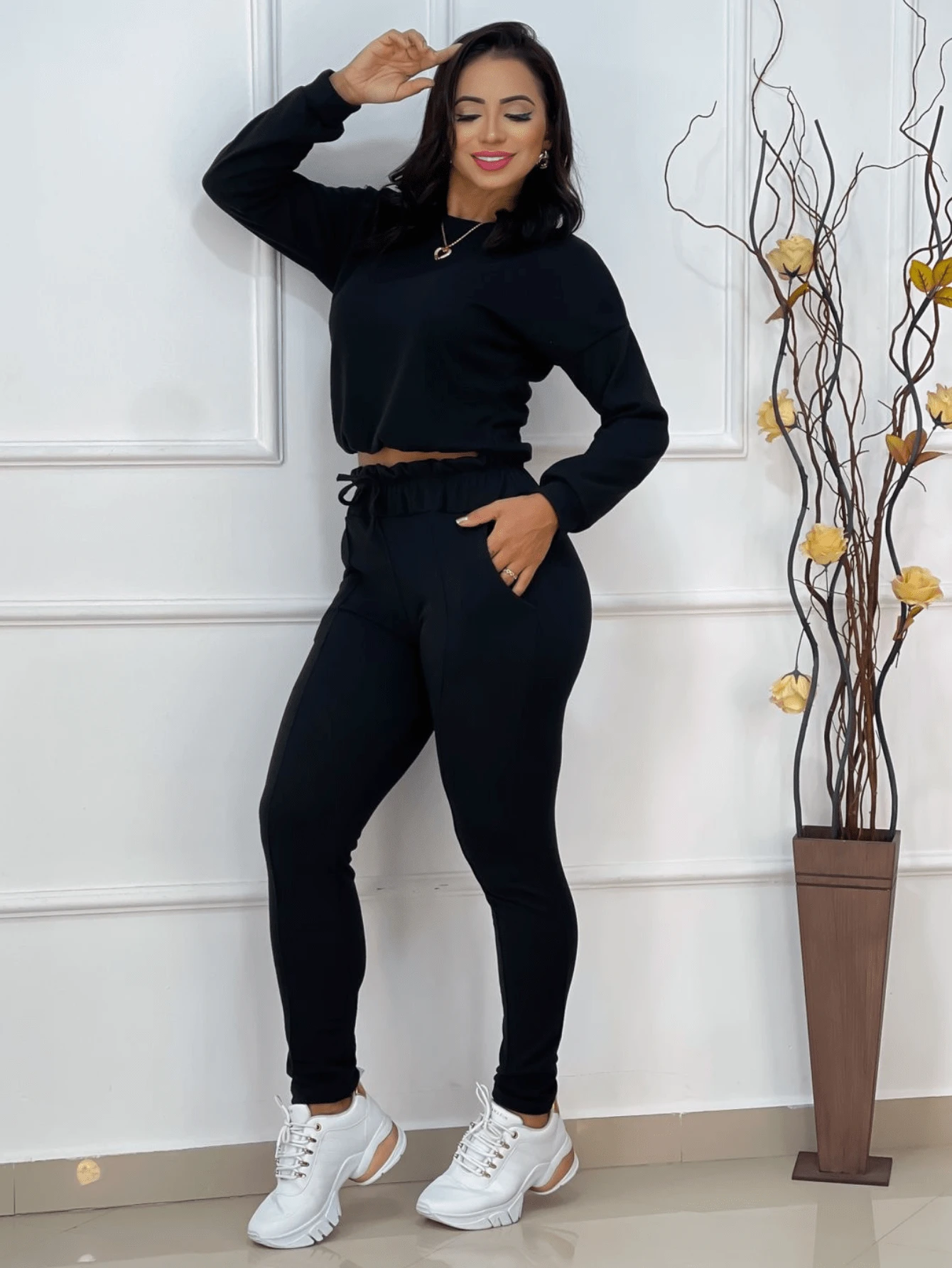 Conjunto Moletom Feminino Blusa Manga Longa Frio Agasalho Calça | SHEIN ...