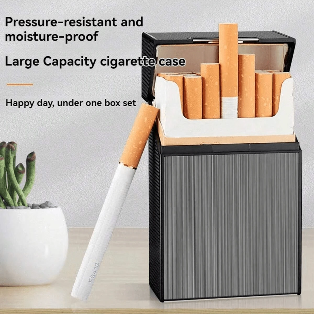 1pc Metal Cigarette Case, Aluminum Flip-Top Cigarette Case With Magnet ...