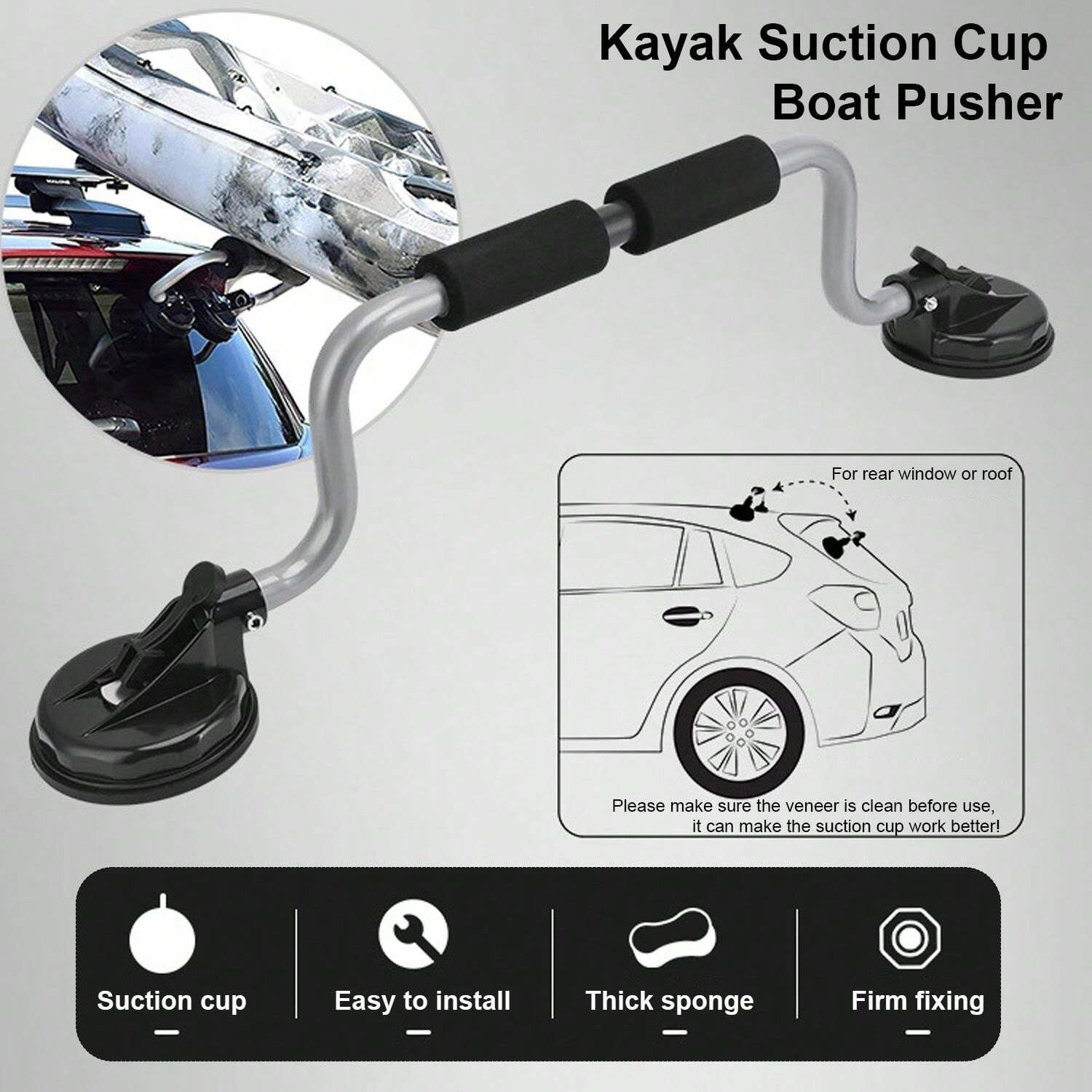 Kayak Suction Cups Loader, Canoe Trolley Load Assist Roof Rack ...