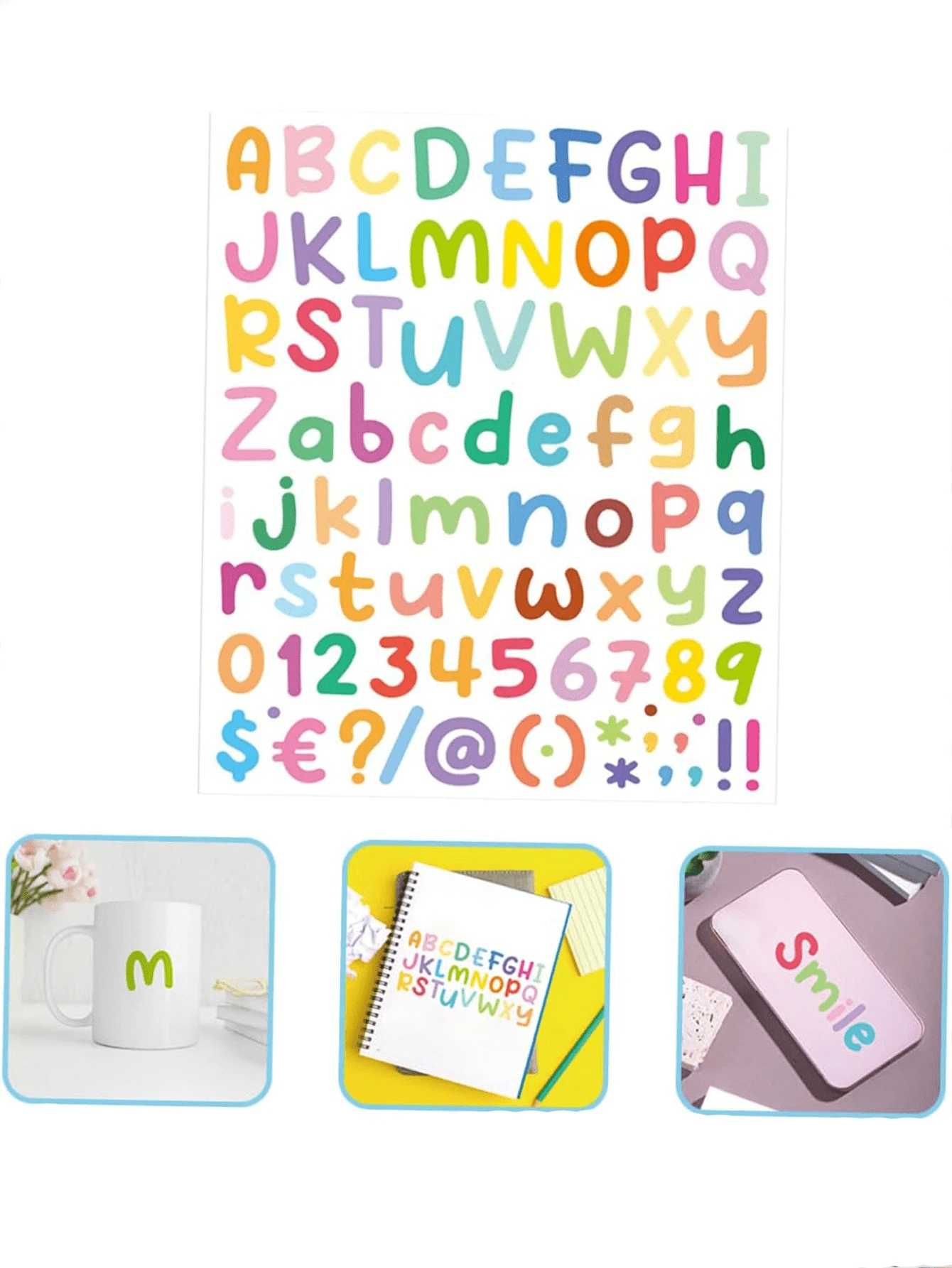 1PC Colorful English Alphabet Stickers Stick On Vinyl Letters Large ...