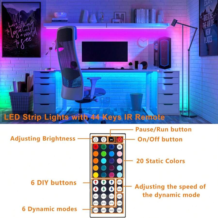 LED Lights Strip 10 M, RGB LED Strip For Bedroom, Color Changing Light ...