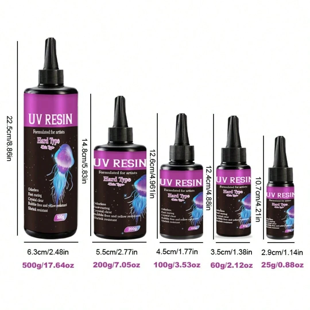 60g UV Resin, Clear Hard Upgraded Crystal Clear Epoxy Resin Ultraviolet ...