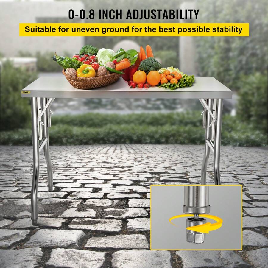 Vevor VEVOR Commercial Worktable Workstation 48 X 24 Inch Folding ...