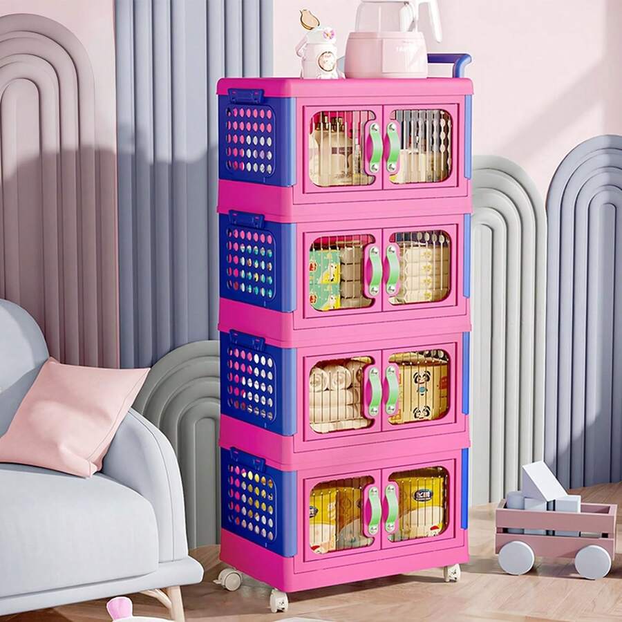 Storage Bins With Lids, 30 QT 3 Tier Collapsible Stackable Storage Bins ...