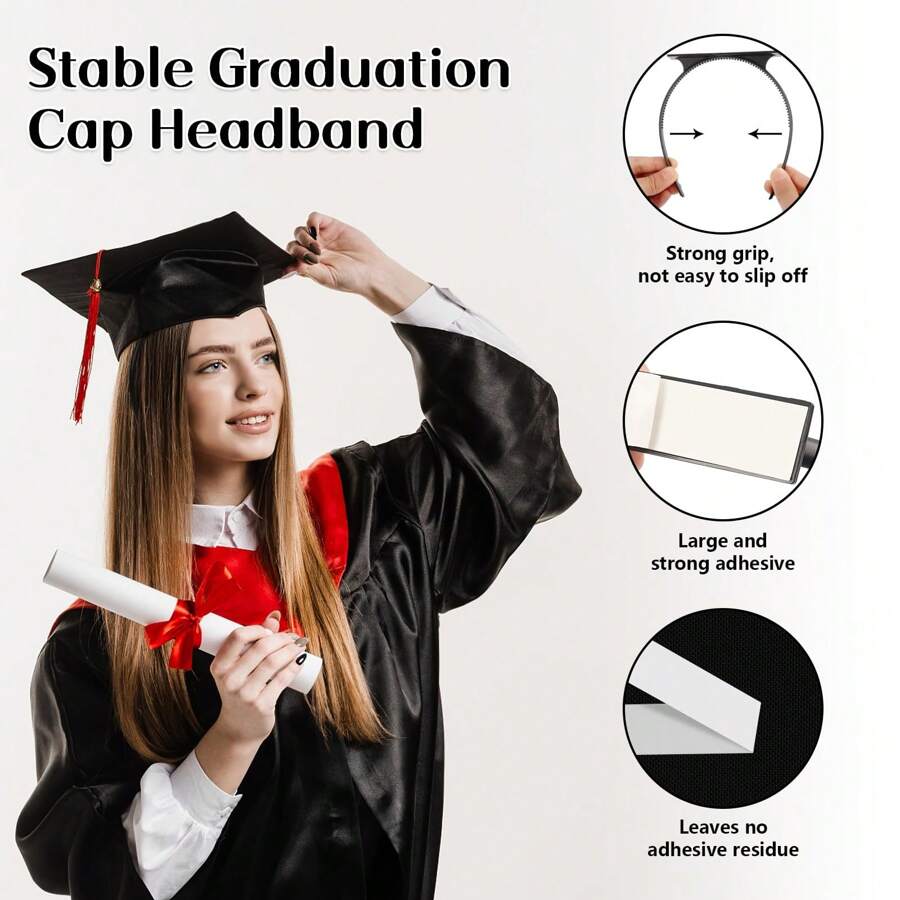1 Pack Graduation Cap Headband, Grad Cap Headband Insert Secures Your ...