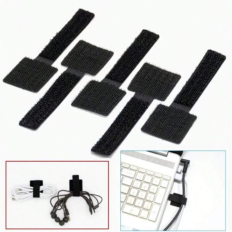 10pcs Self-Adhesive Cable Ties For Power & Data Cords Organization With ...