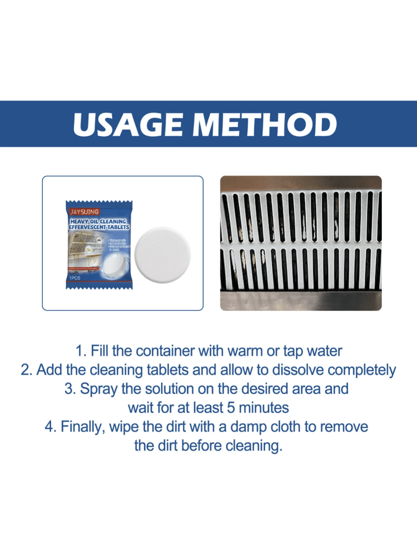 Jaysuing Kitchen Grease Cleaning Tablets For Heavy Oil Stains And ...