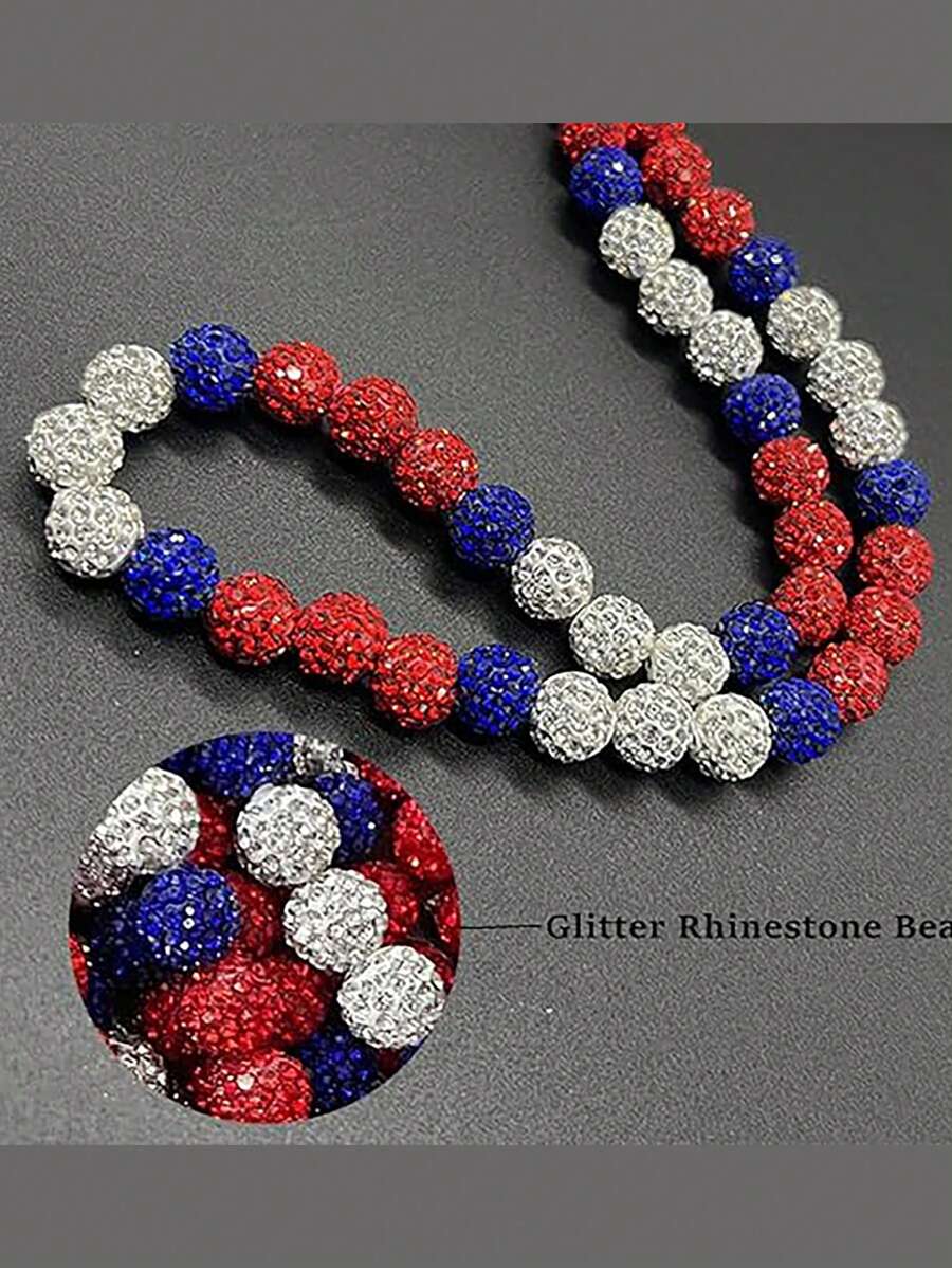 1pc Baseball Bead Necklace For Boys Pollyanna Rhinestone Necklace ...