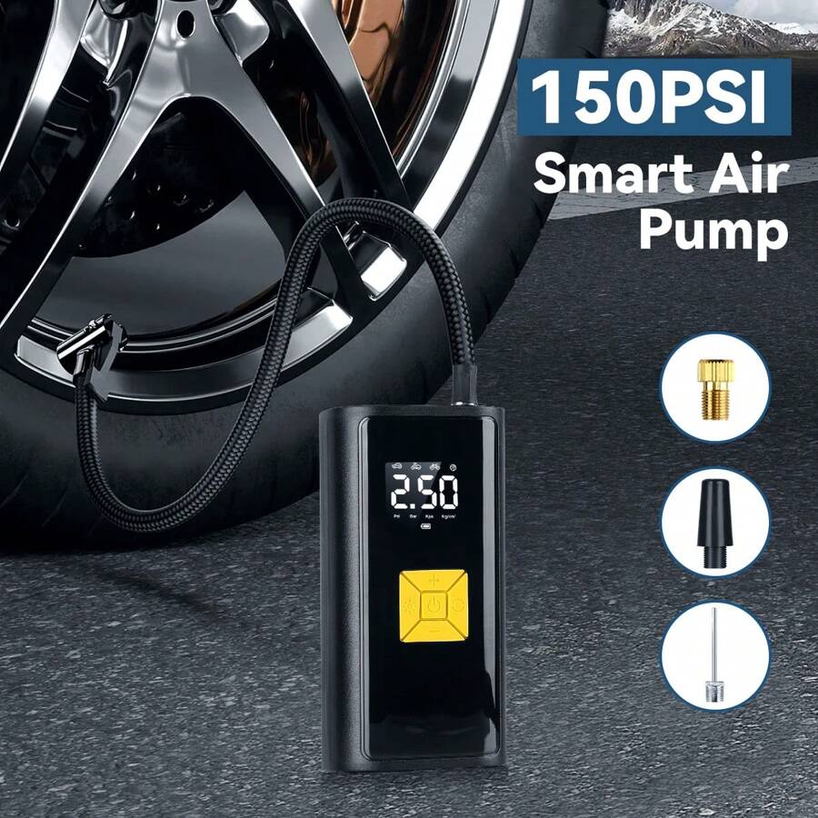 BIUBLE Portable Cordless Tire Inflator 150PSI Tire Pump Rechargeable ...
