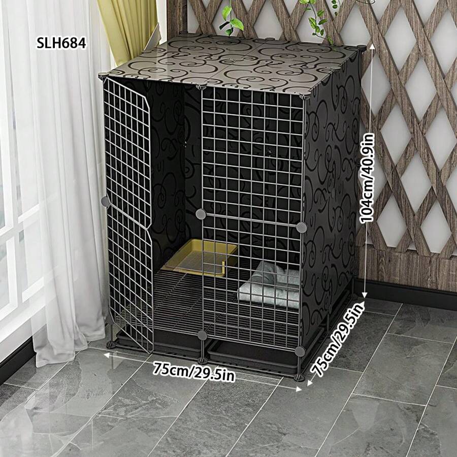 Small Pet Cage With Detachable Litter Tray, Indoor Dog House For Poodle ...