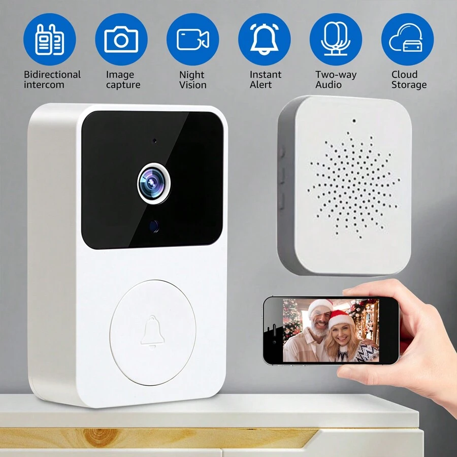 1pc Smart Video Doorbell Remote Home Doorbell Monitoring Video Intercom HD Video Doorbell Ding ...