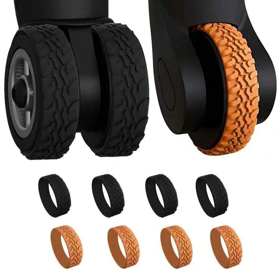 4 Pack Luggage Wheel Covers, Adhesive Silicone Suitcase Wheel Covers ...