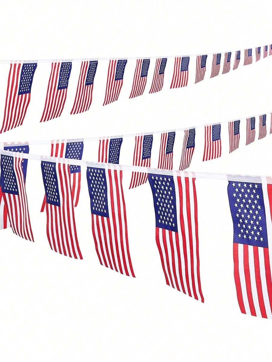 20 Pcs Rectangle USA America Pennant Flags Banner - Mini American ...