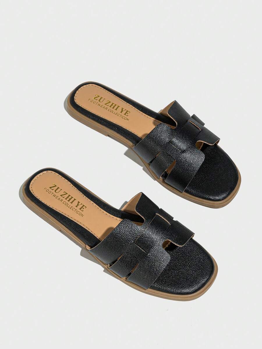 شباشب سوداء جديدة لصيف 2024 للسيدات بنعل TPR مقاوم للانزلاق والتآكل | شي إن