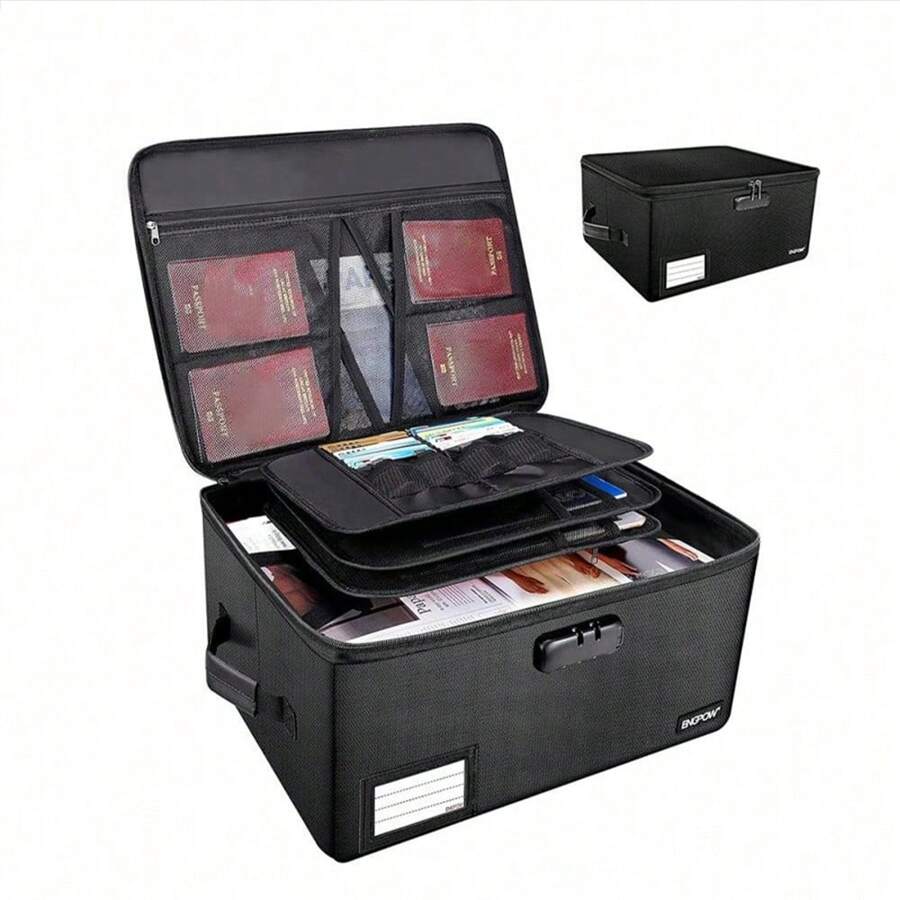 Fireproof Waterproof Document Organizer Box Large Capacity Organizer ...
