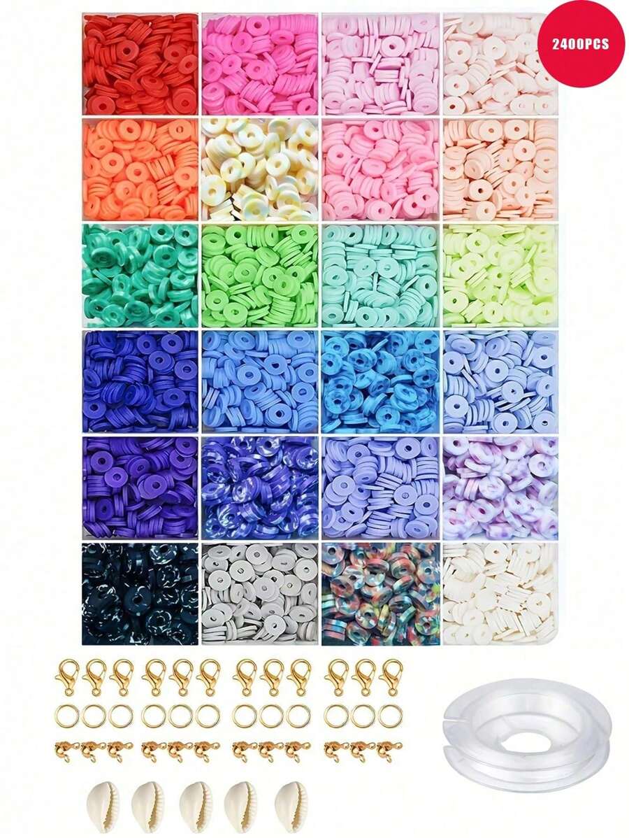 12000pcs Various Styles Beginner Polymer Clay Beads Bracelet Making Kit ...