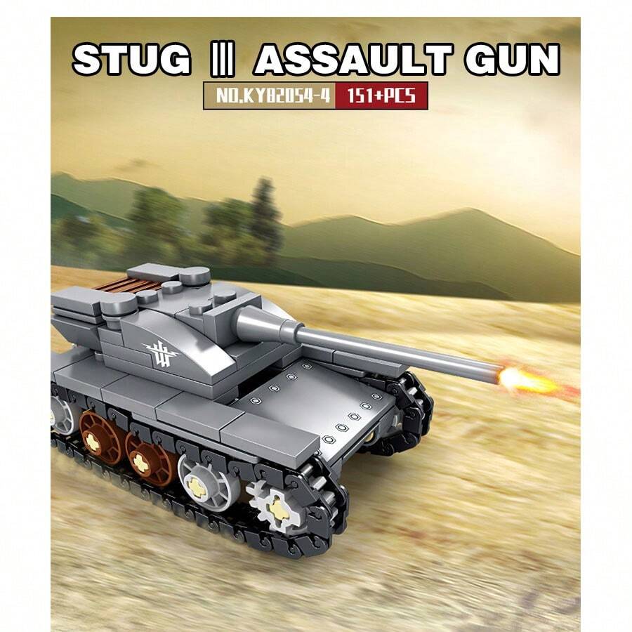 8-In-1 Tank Vehicle Heavy-Duty Tank Building Blocks Set, Combat Bricks ...