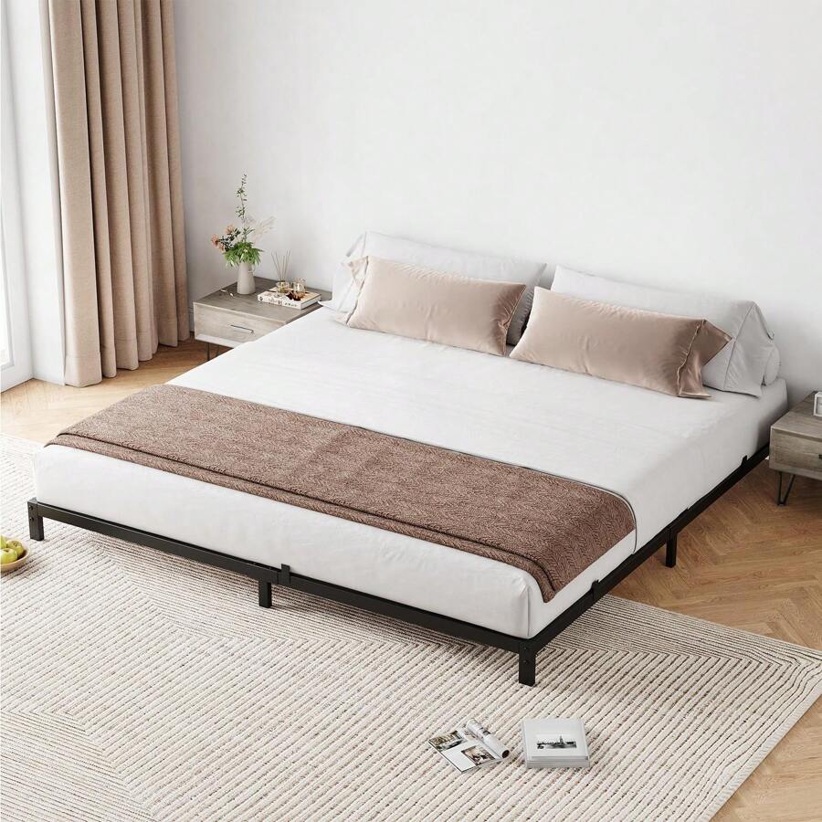 IDEALHOUSE Low Profile King Bed Frame, 6 Inch Heavy Duty Metal King ...