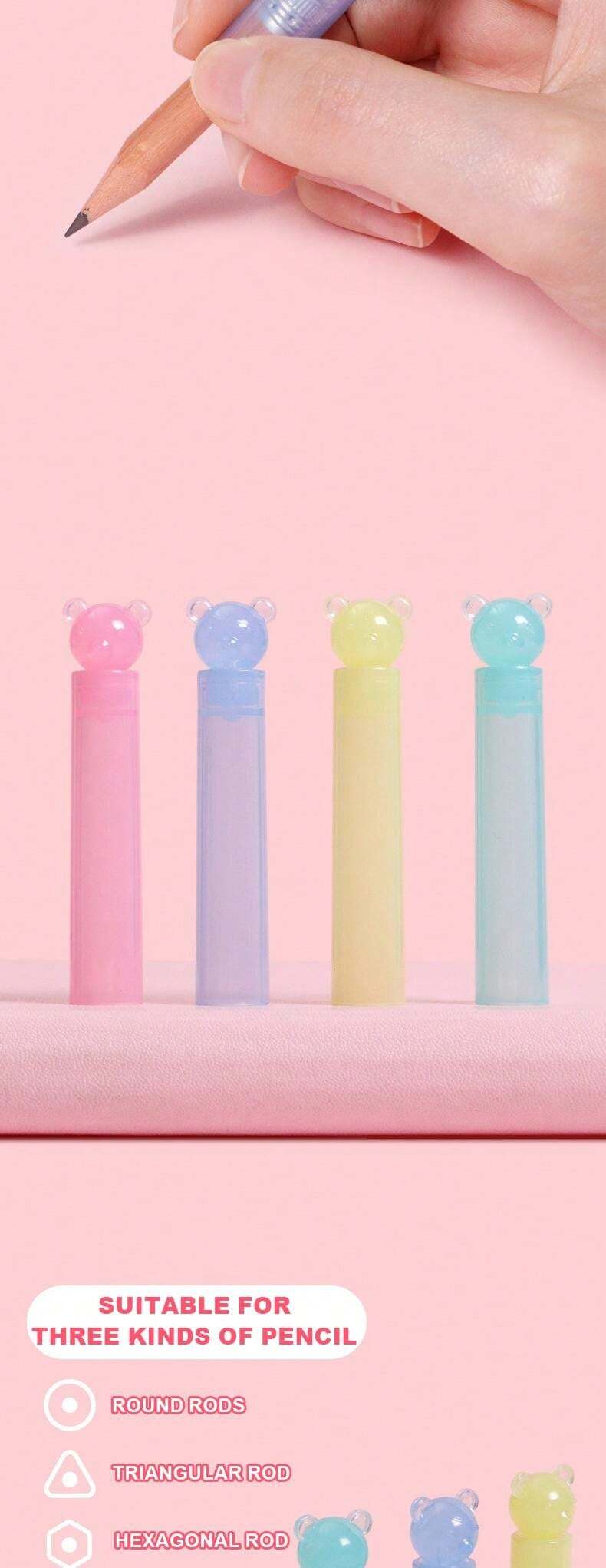 10pcs Colorful Anti-Slip Pen Correction Grips + Plastic Pen Caps ...