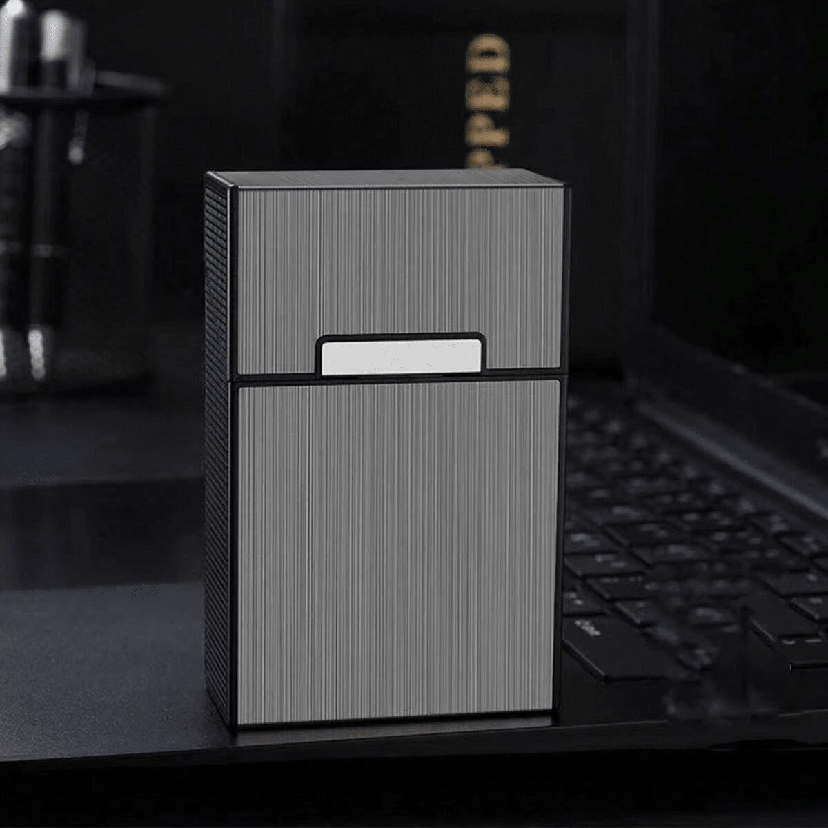 1pc Metal Cigarette Case, Aluminum Flip-Top Cigarette Case With Magnet ...