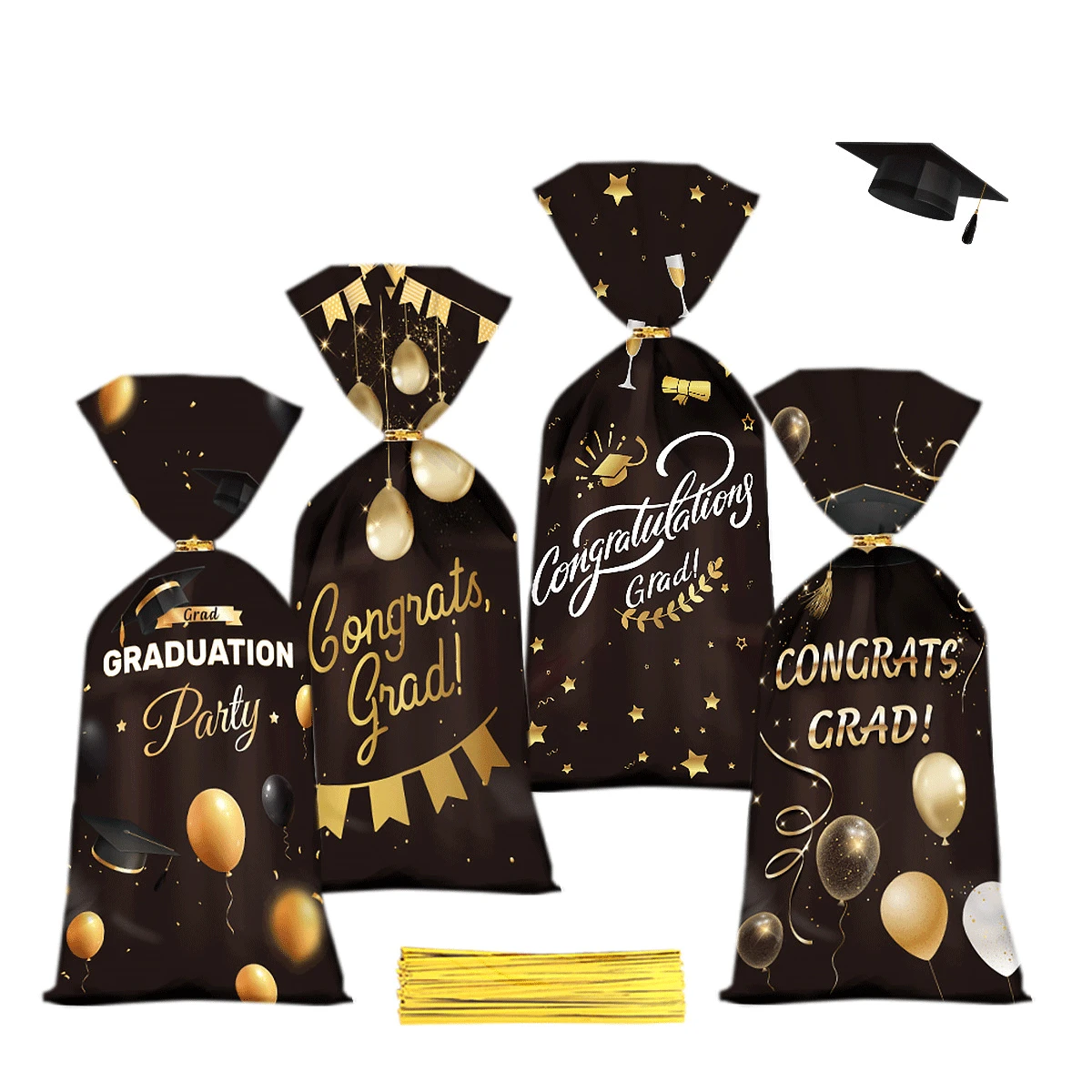 50pcs Graduation Candy Bag Party Gift Bag Celebration Favor Bag OPP ...