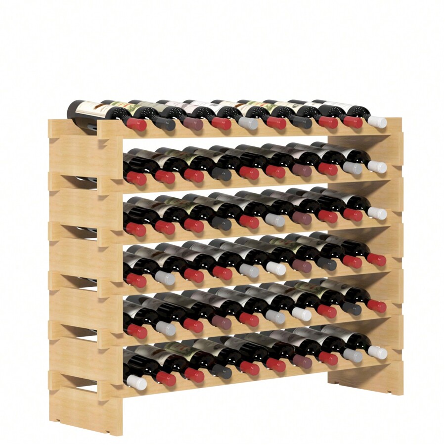 Soges Wine Rack 60 Bottle Stackable Wine Storage Wood Wine Display ...