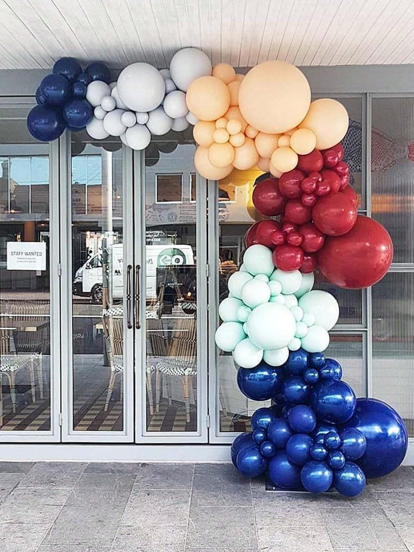 132pcs Skin Tone, Red, Dark Blue, And Multicolored Latex Balloons ...