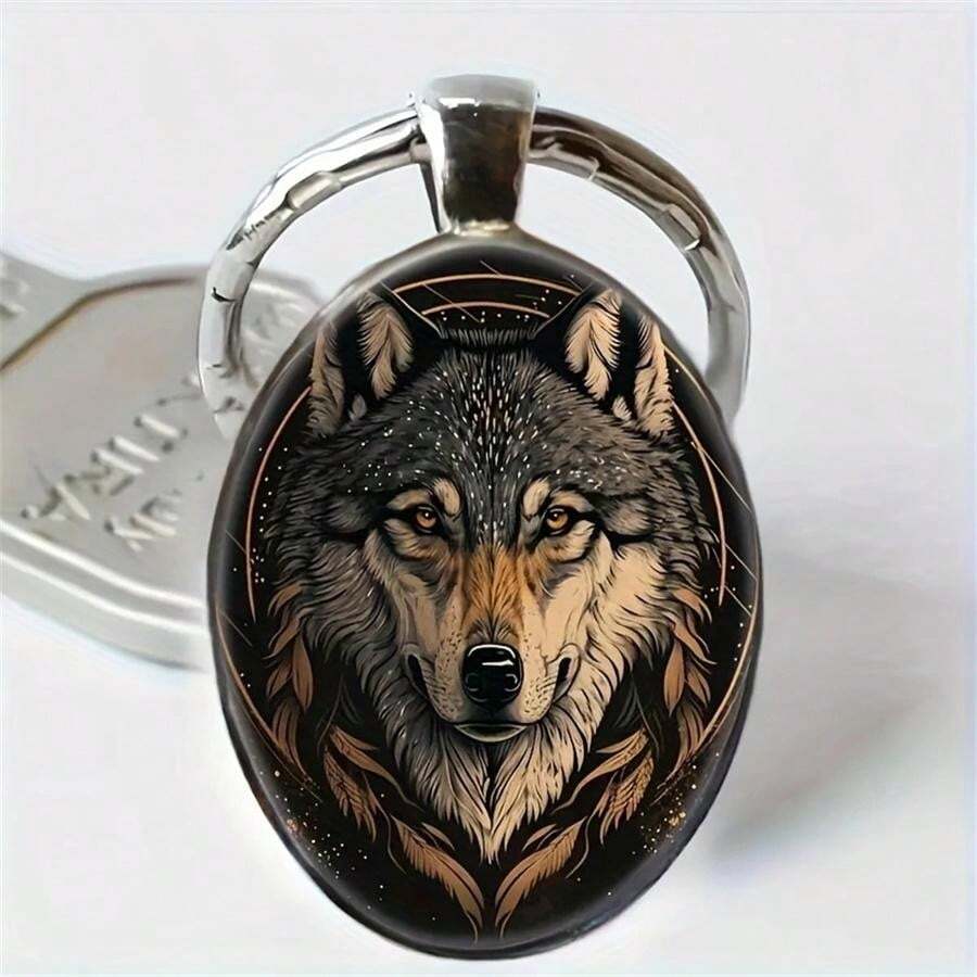 1 szt. / 2 szt. Moda Biżuteria zrób to sam Wilk Wzór Owalny szklany ...