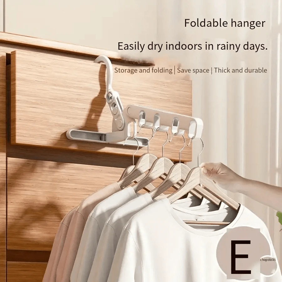 Folding 5-Holes Clothes Hanger, Portable Travel Hotel Indoor Hanger ...