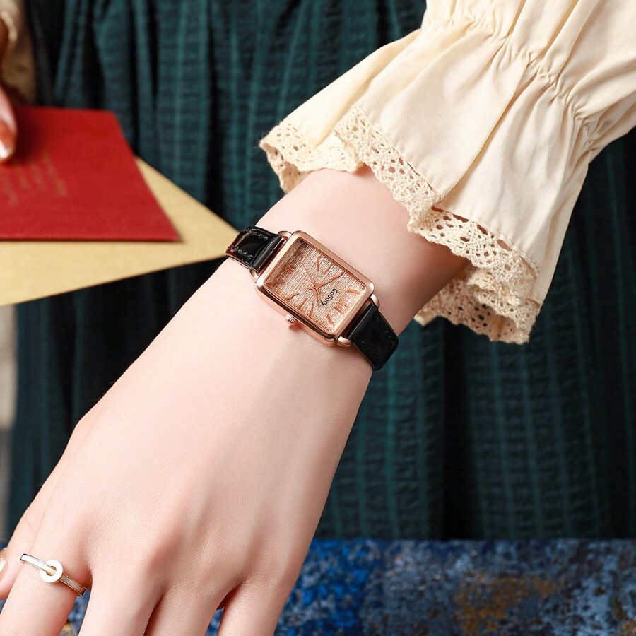 Reloj de cuarzo con correa y esfera con marcadores de rayas, de diseño ...