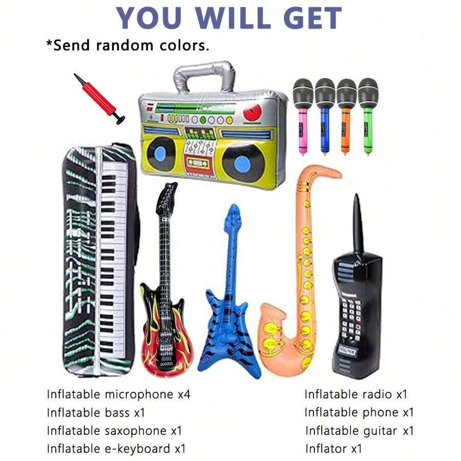10pcs/Set Inflatable Musical Instruments (With A Pump) Creative Set Of ...