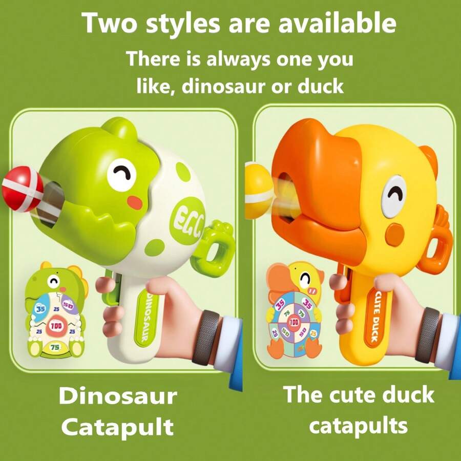 Dinosaur Ball Popper Sticky Ball Shooting Toy Cartoon Indoor Throw-And ...