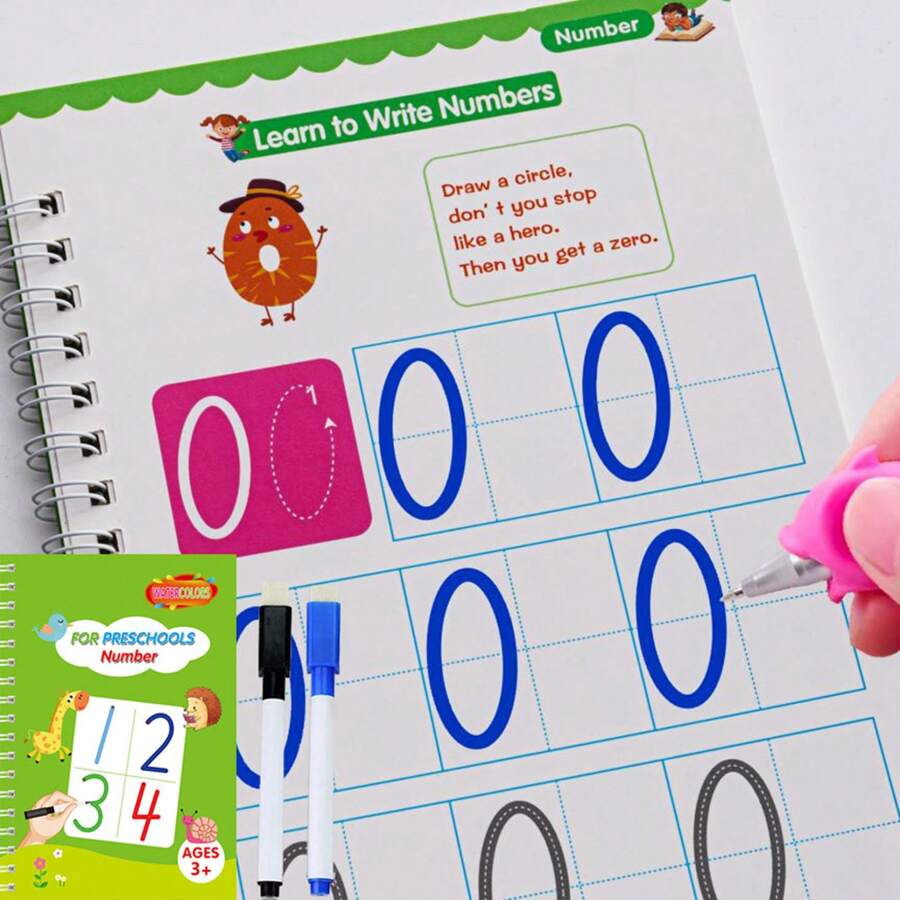 Reusable Montessori Calligraphy Magic Practice Workbook With Erasable ...