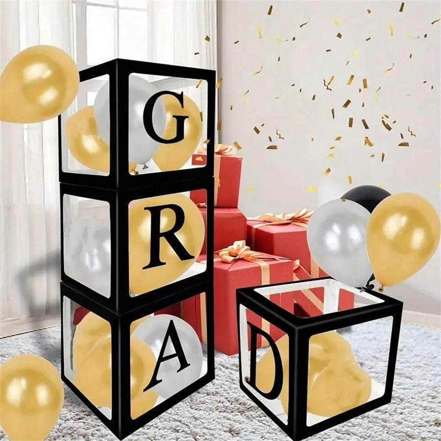 2024 Graduations Decorations Black Or Gold Grad Boxes With New 2024 ...
