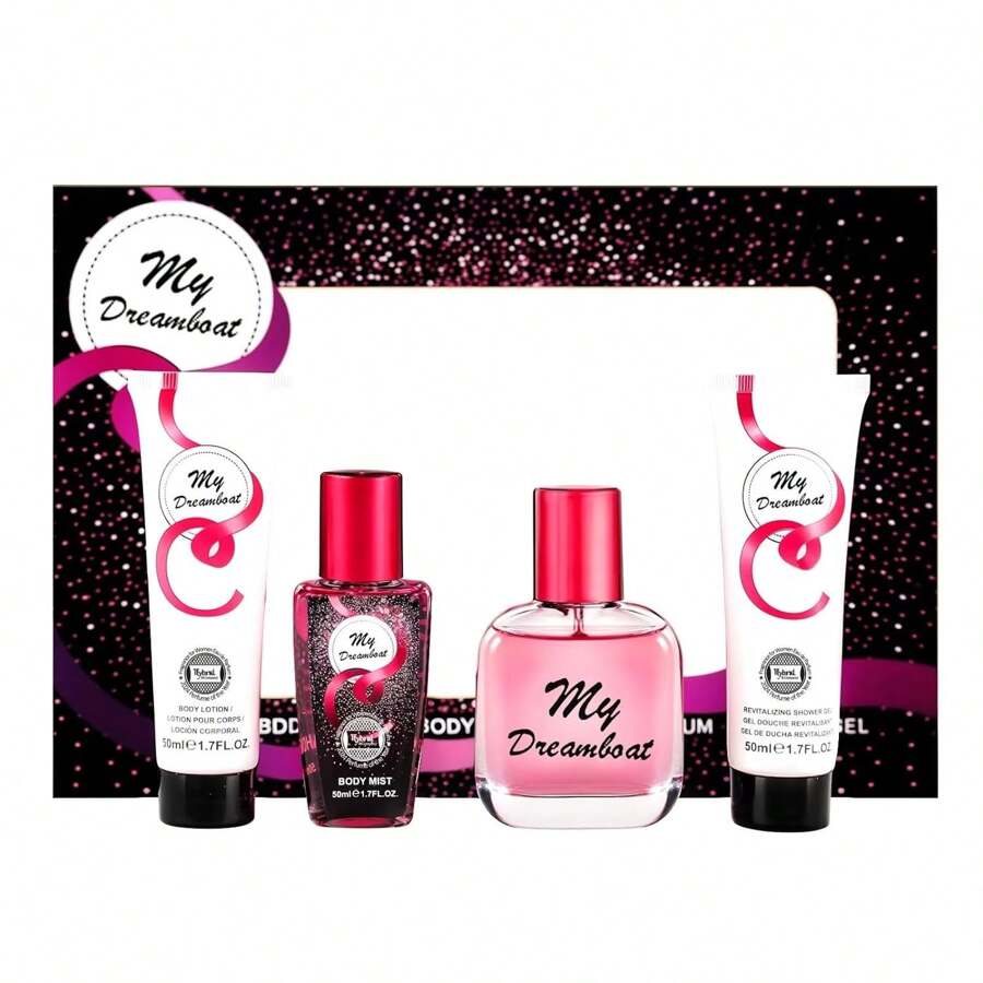 4Pcs Gift Set 50ml-Perfume&50ml-Mist&50ml-Bodylotion&50ml-Shower Gel ...