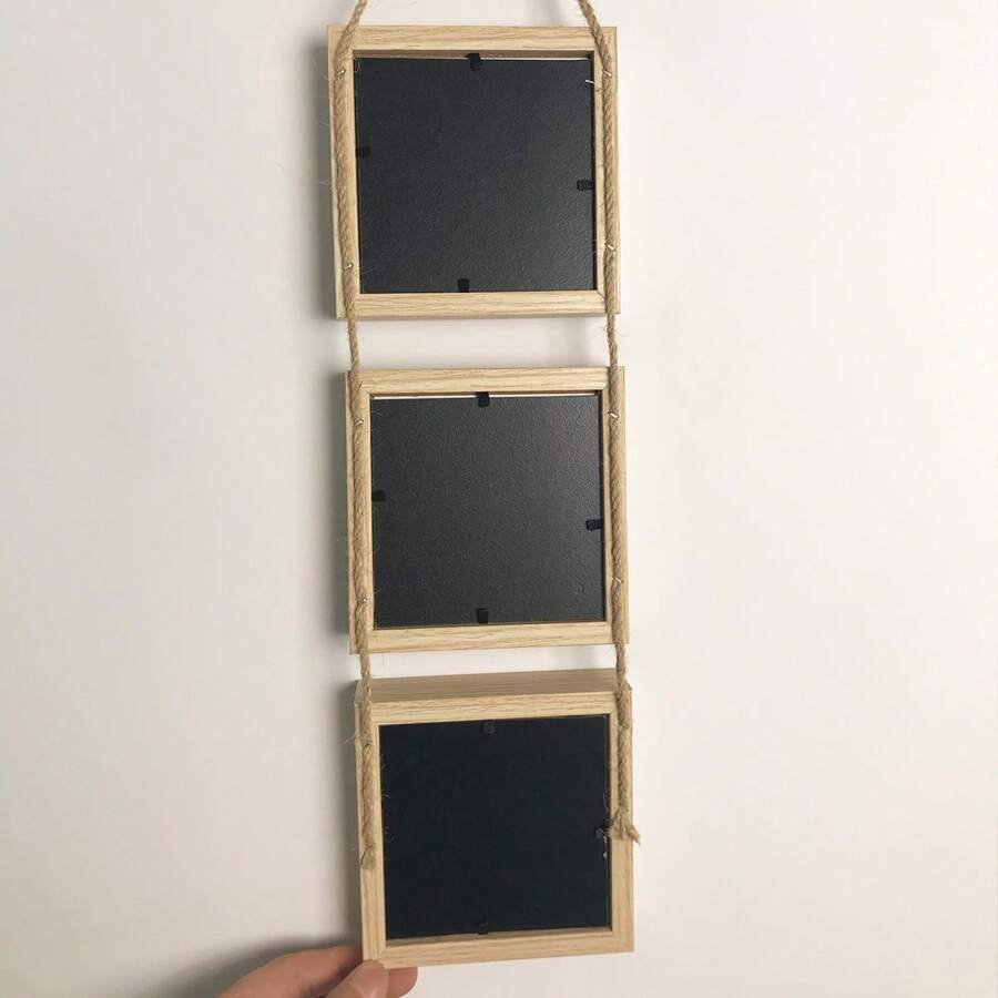 3-Pieces Combo Walnut & White Oak Decorative Picture Frames, 4x4 Inch ...