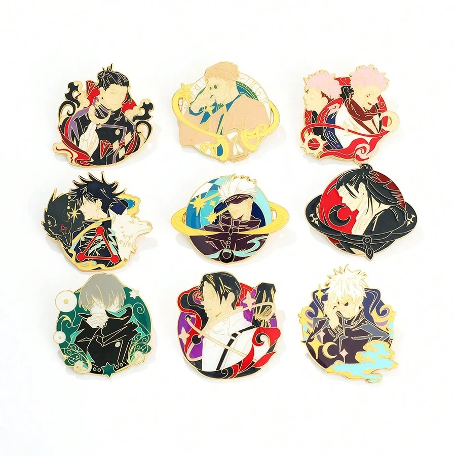 Gojo Satoru Ryomen Sukuna Cosplay Brooch Badge Prop Anime Chain Metal ...