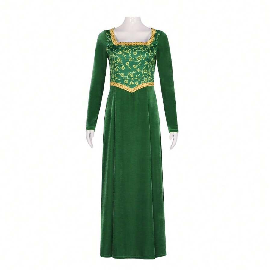 Anime Princess Cosplay Green Dress & Matching Costume For Women Role ...