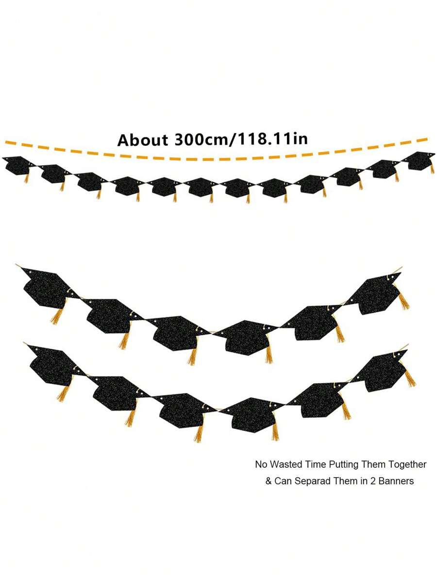 1 Set Of Graduation Decoration, Includes Graduation Cap Banner With ...