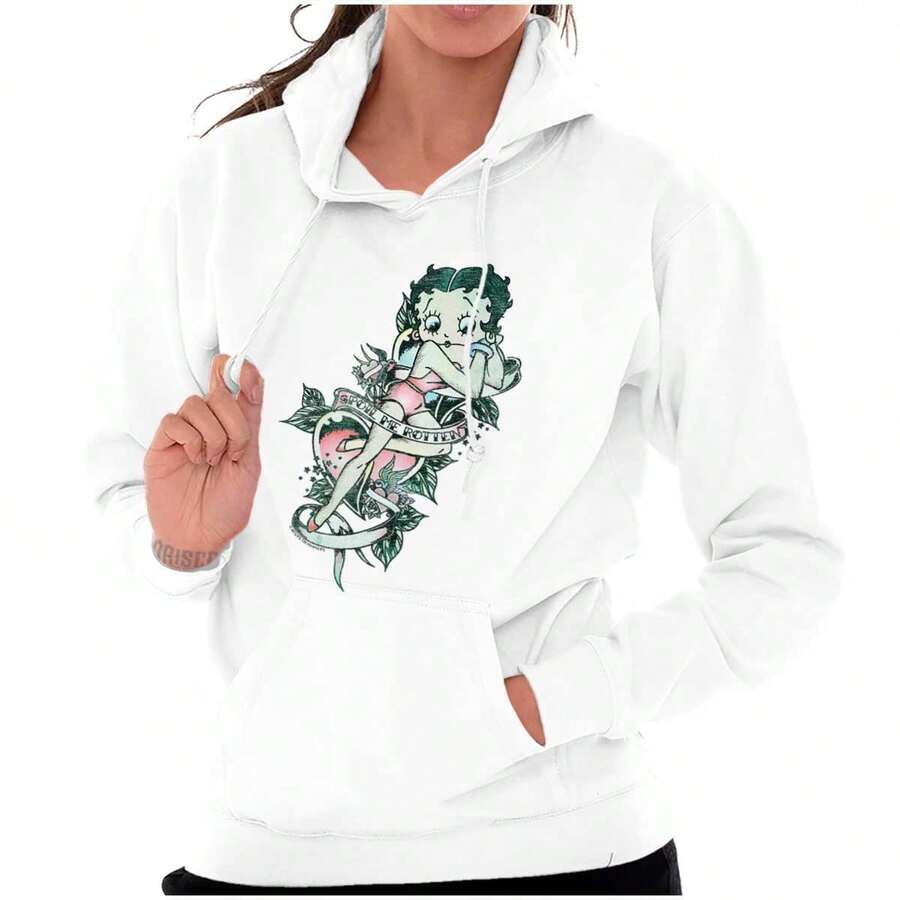 Betty Boop Betty Boop Spoil Me Rotten Tattoo Hoodie Sweatshirt Women ...