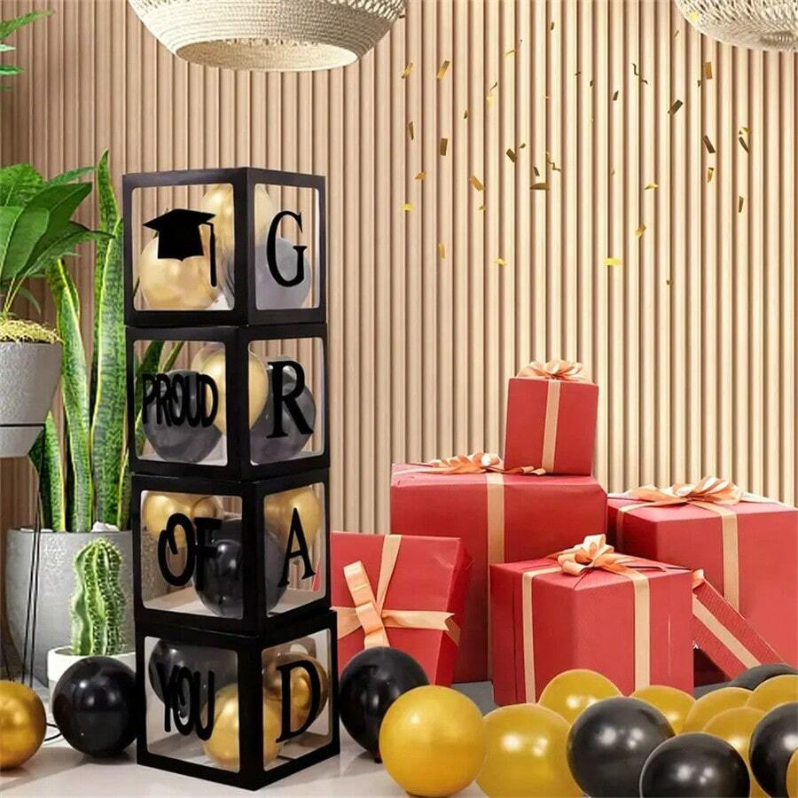 2024 Graduations Decorations Black Or Gold Grad Boxes With New 2024 ...