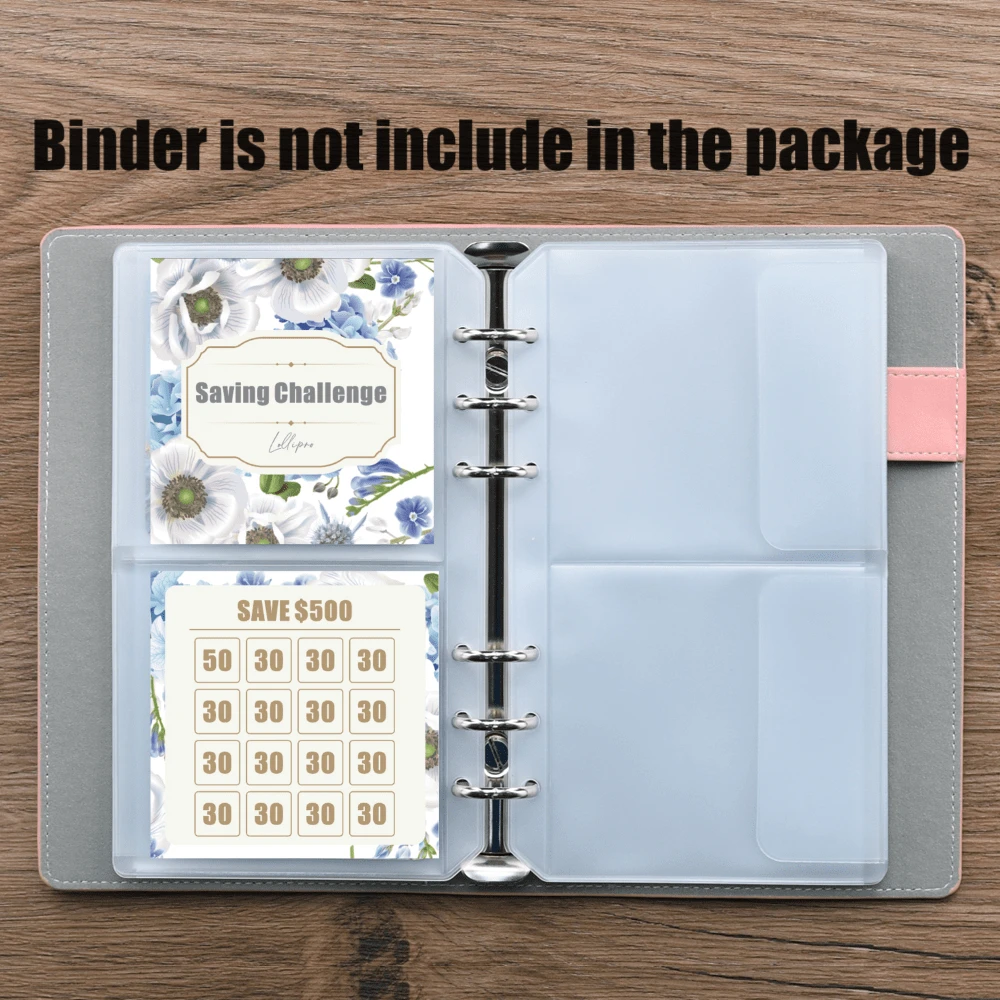 A6 Binder Taschen 8er Set PVC Doppeltaschen Umschläge für 6-Ring A6 Binder mit 1 Stück 300gsm ...